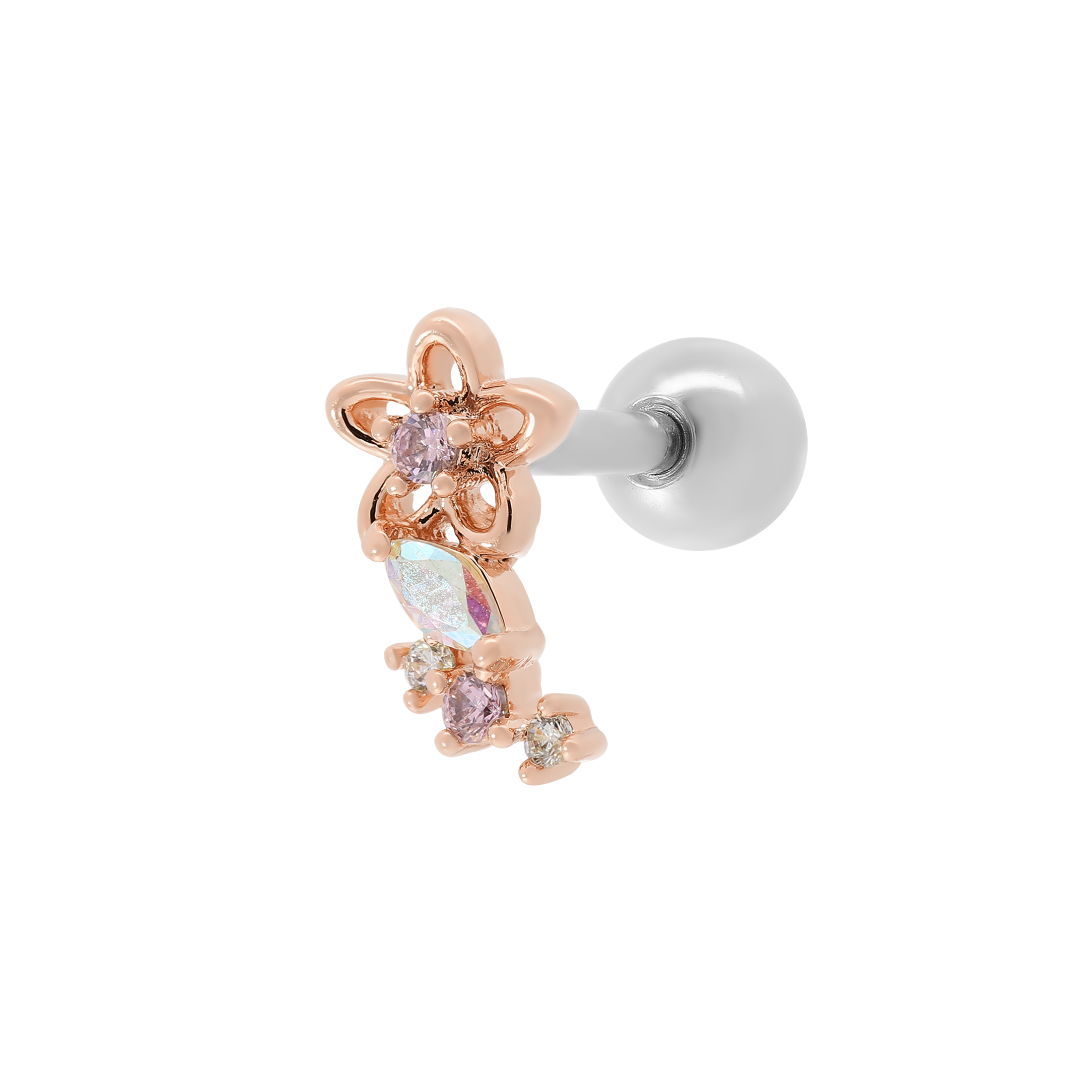 Pixie Flower Helix Tragus & Cartilage Ear Piercing - Rose Gold – Loveless Friday
