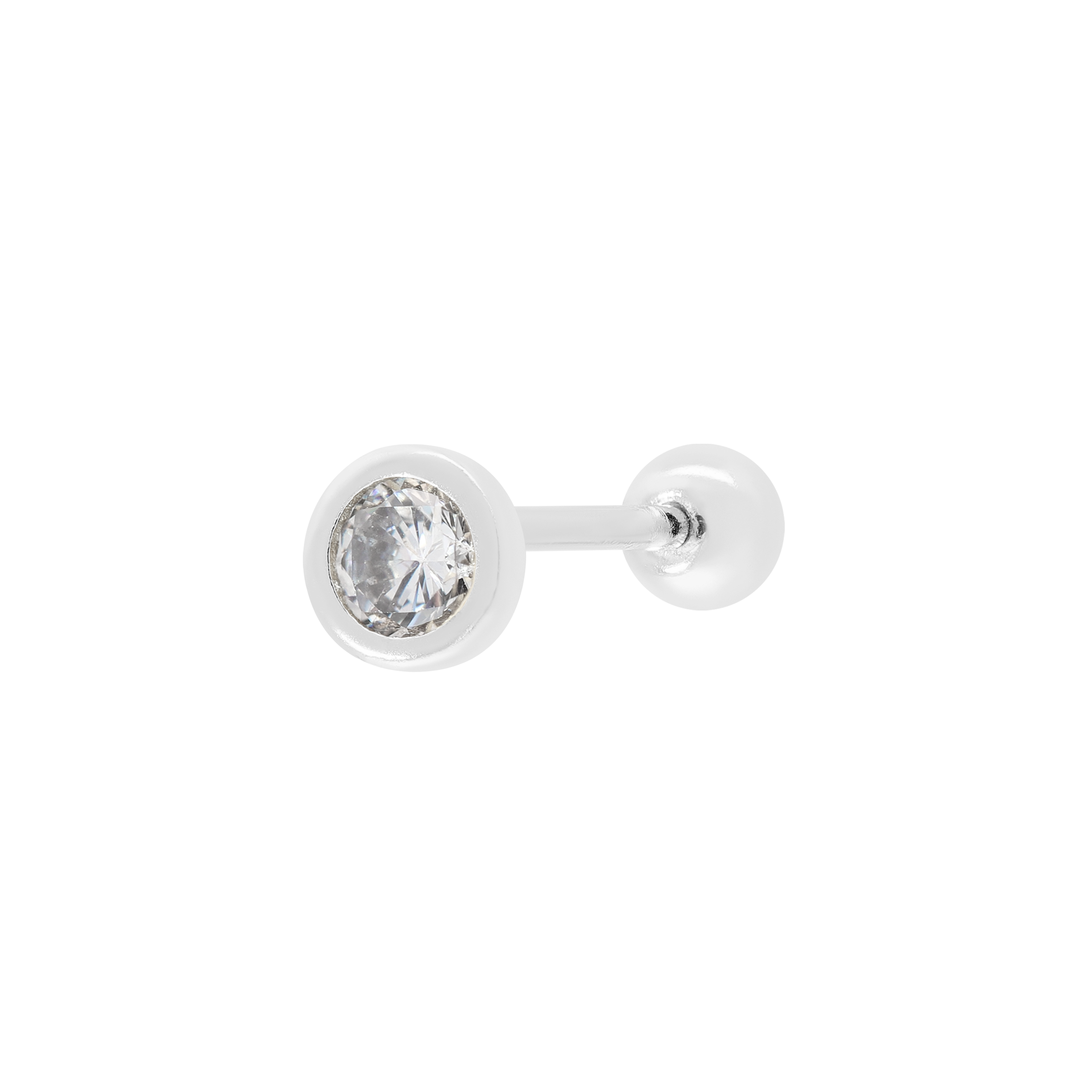 April Birthstone Tragus Helix & Conch Ear Piercing - Sterling Silver ...