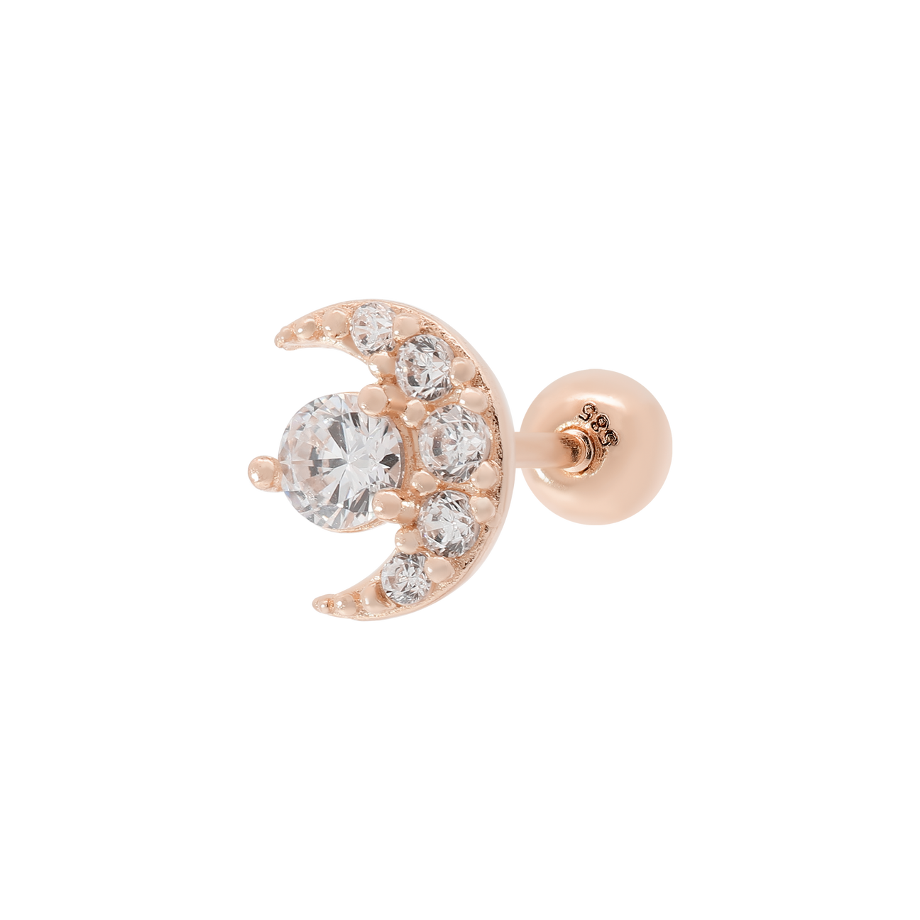 Celestial Tragus Helix & Cartilage Ear Piercing - 14K Solid Rose Gold ...