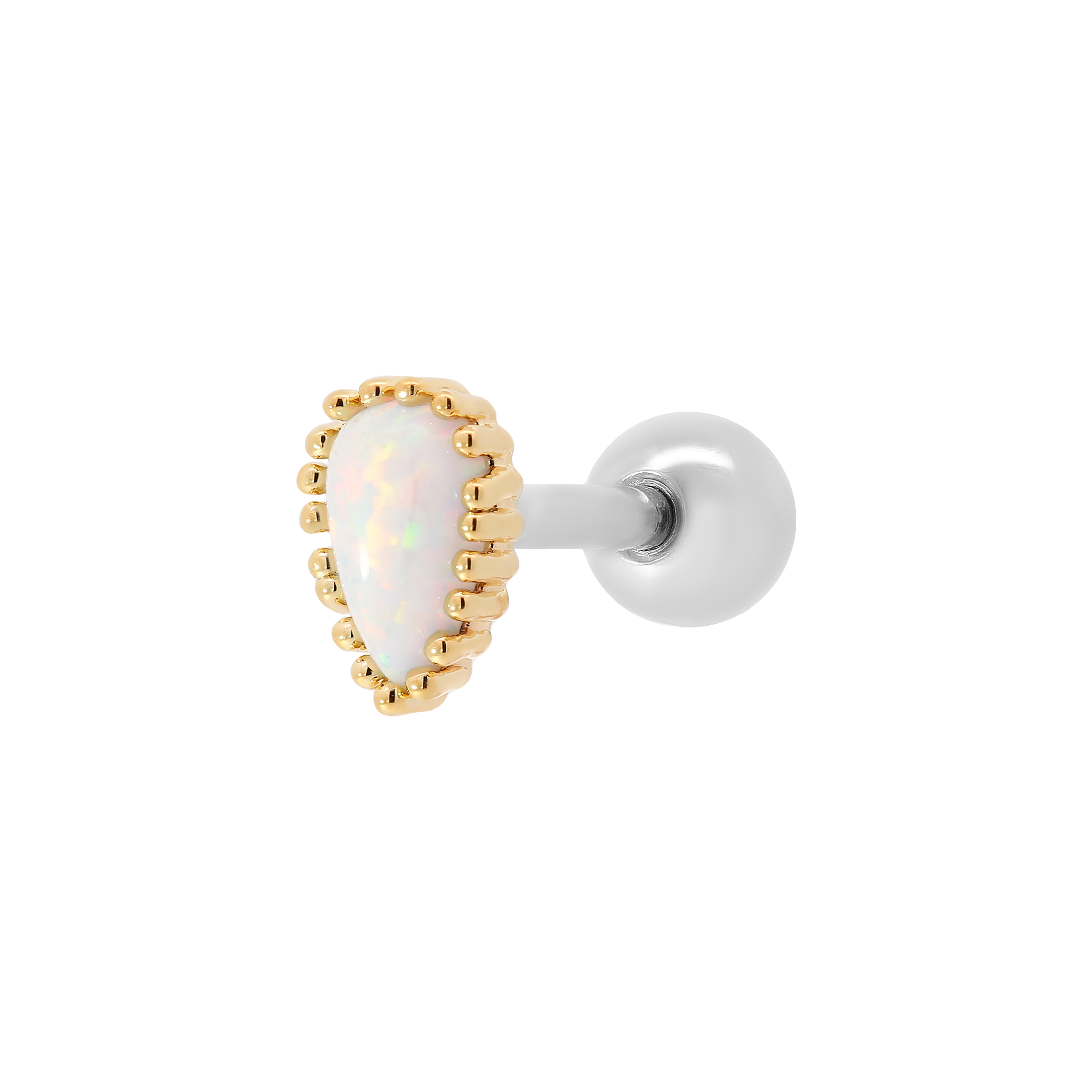 Penelope Opal Helix Tragus Cartilage & Conch Ear Piercing - Gold ...