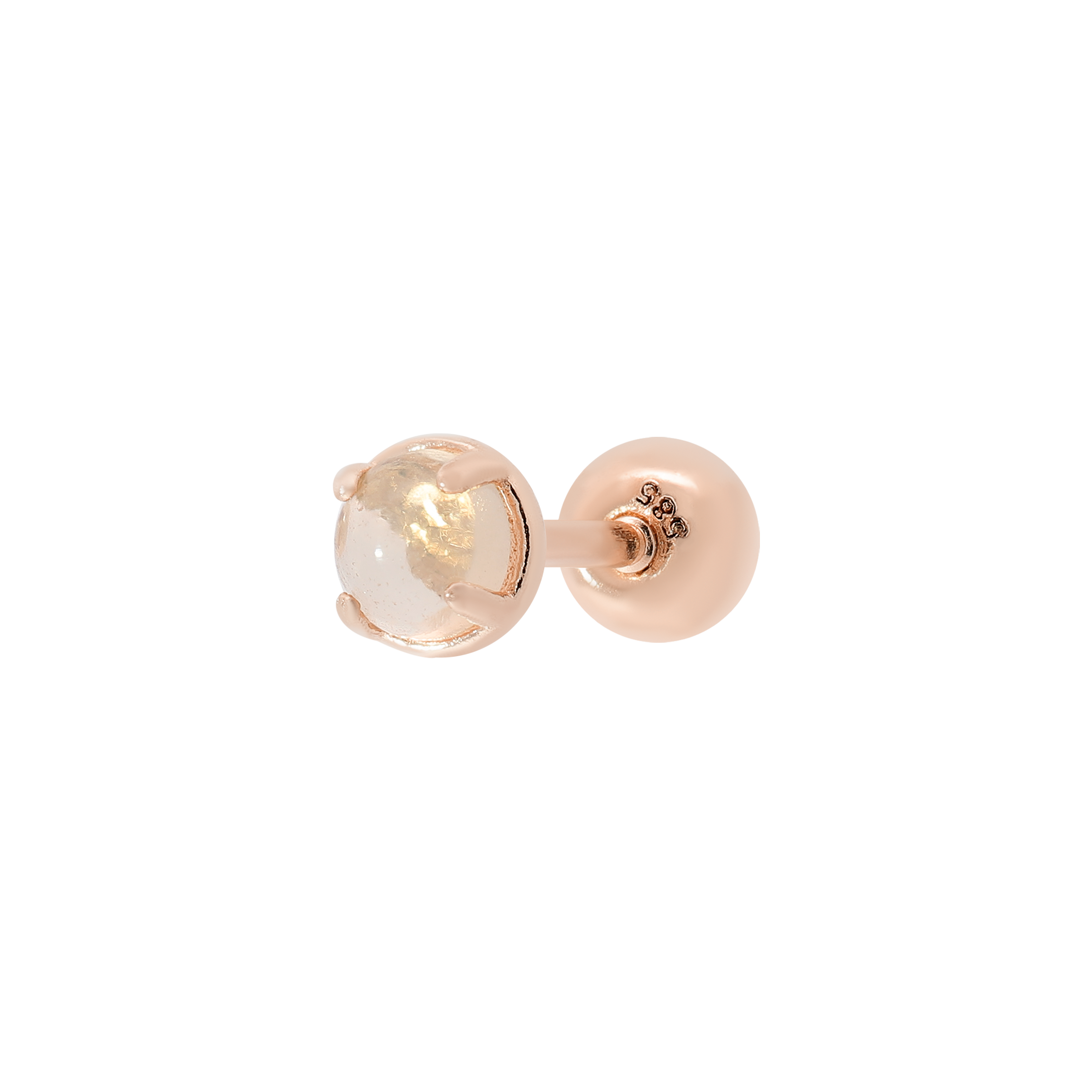 Solitaire Tragus Helix & Cartilage Ear Piercing - 14K Solid Rose Gold ...