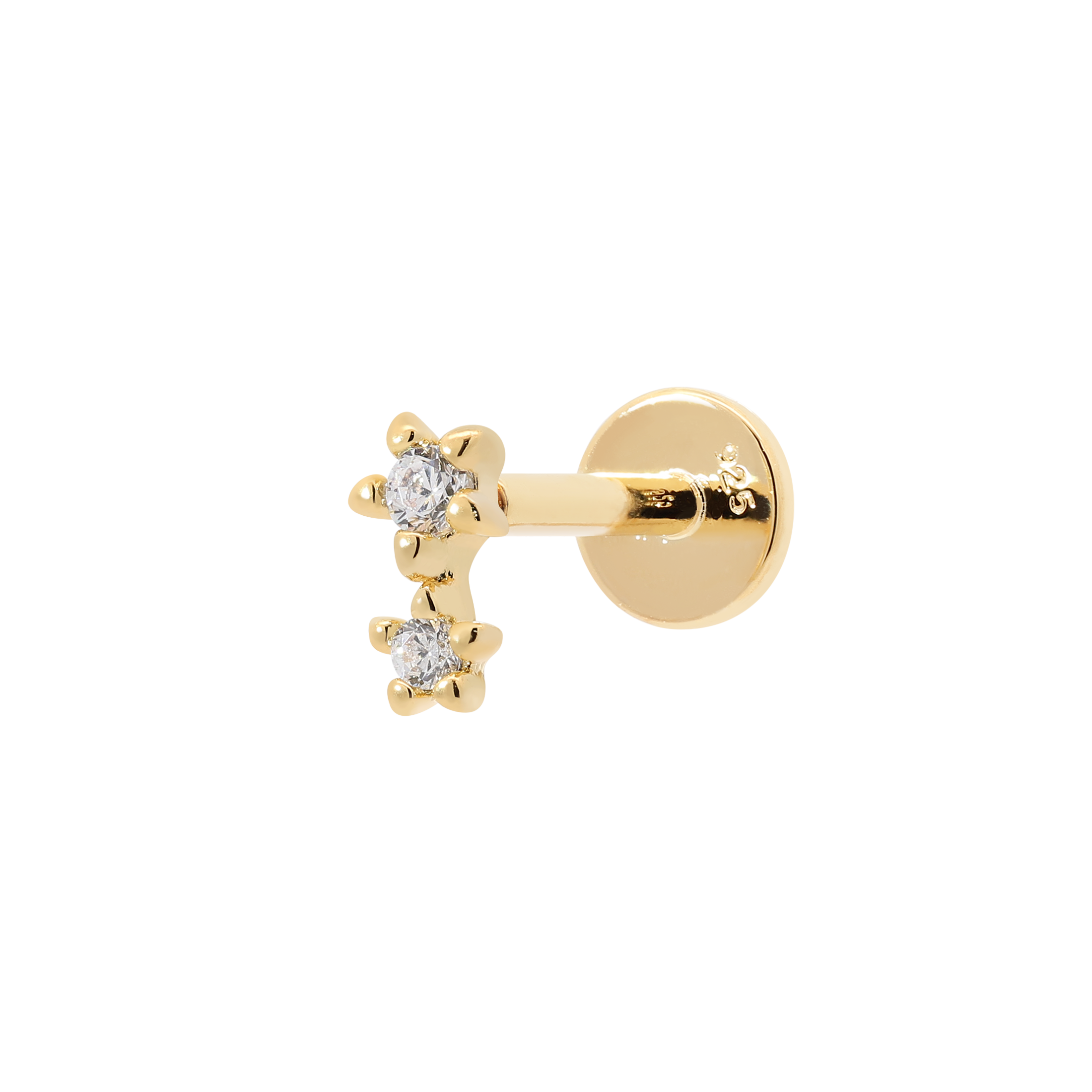 Twin Stars Helix Tragus Cartilage & Conch Ear Piercing - Gold ...