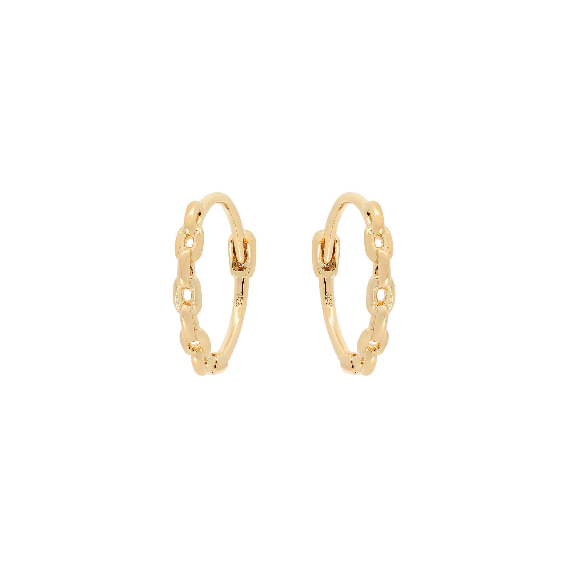 Bound Chain Link Earring Huggie Hoops - Gold – Loveless Friday