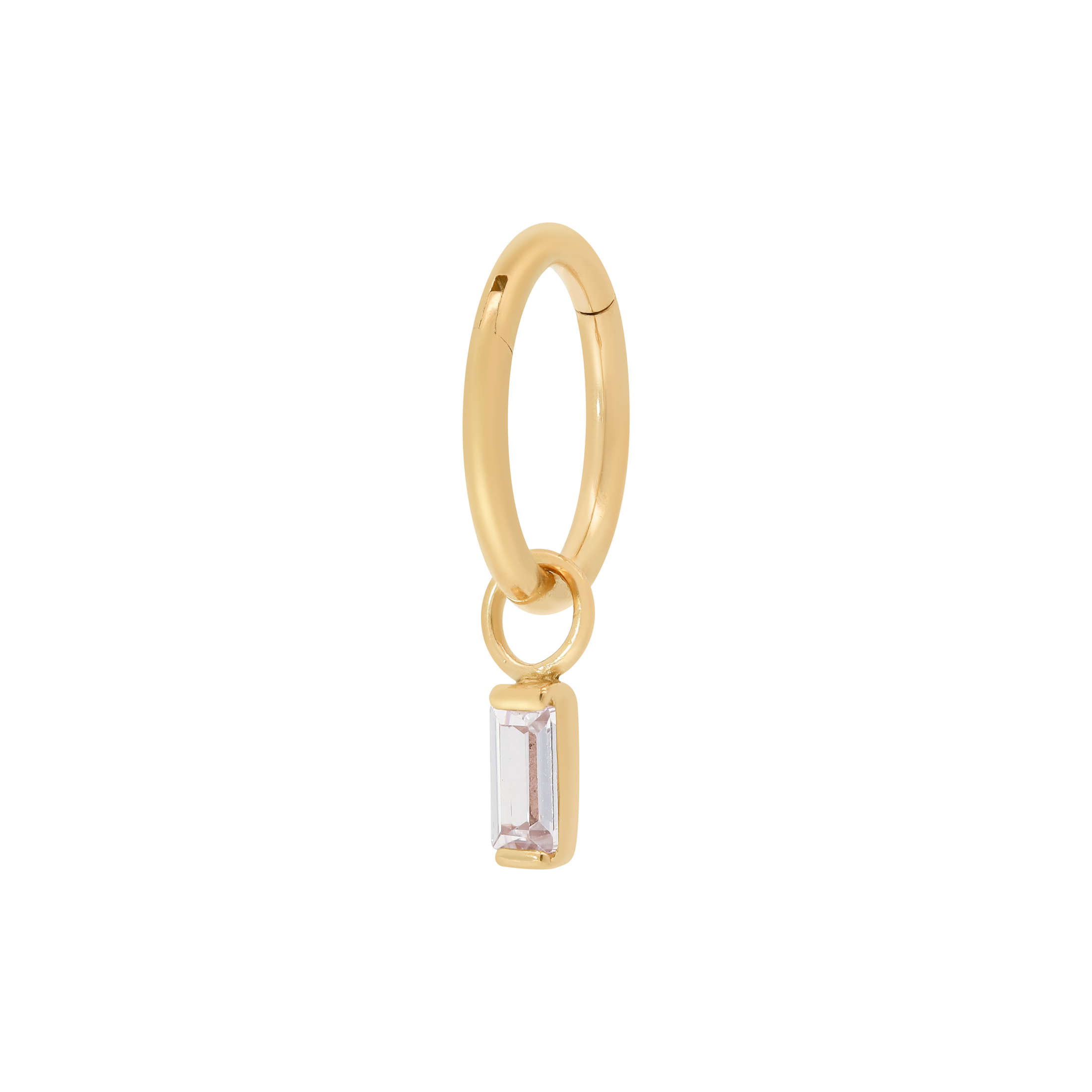 Bliss Baguette Gem Helix & Cartilage Hoop Ear Piercing - Gold ...