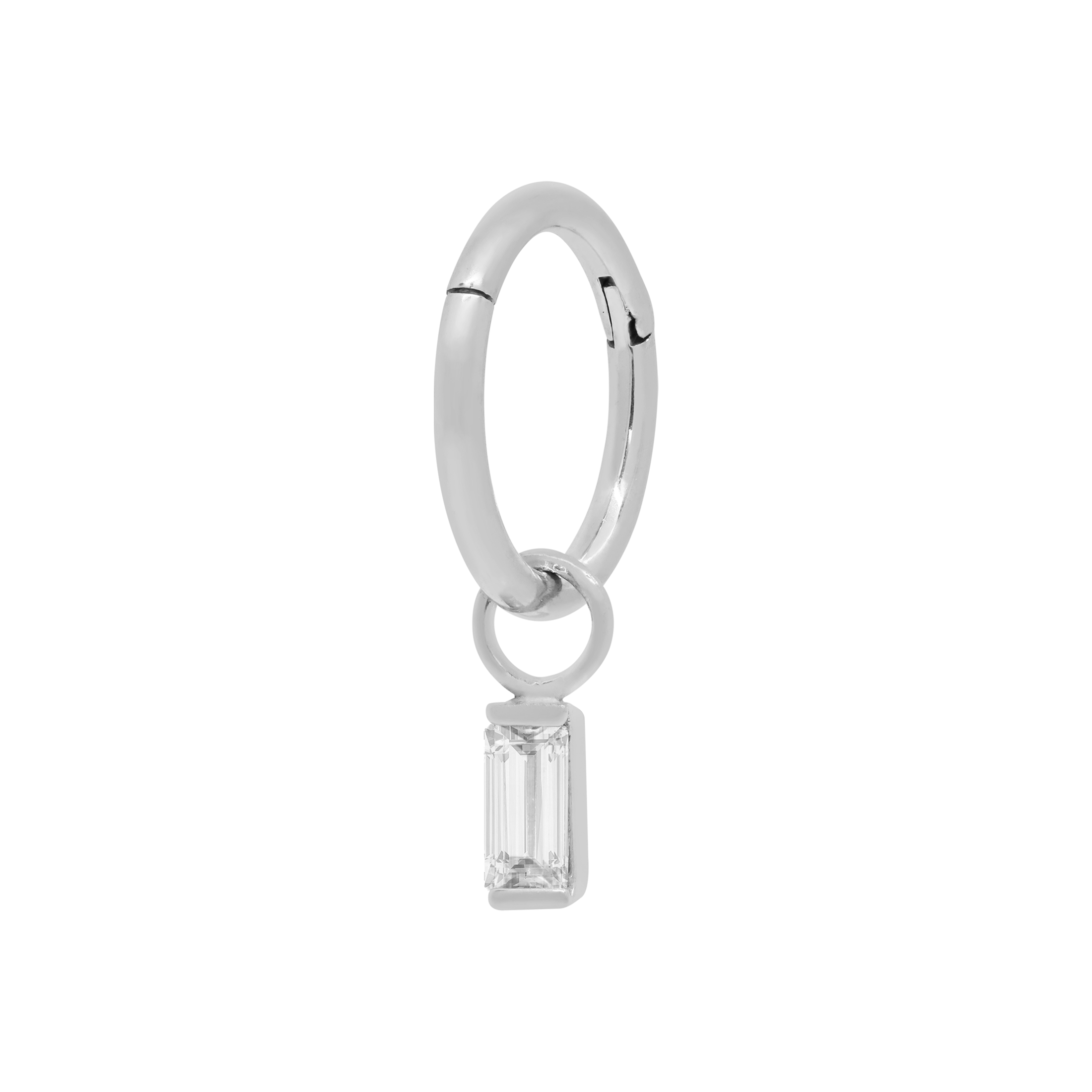 Bliss Baguette Gem Helix & Cartilage Hoop Ear Piercing - Silver ...