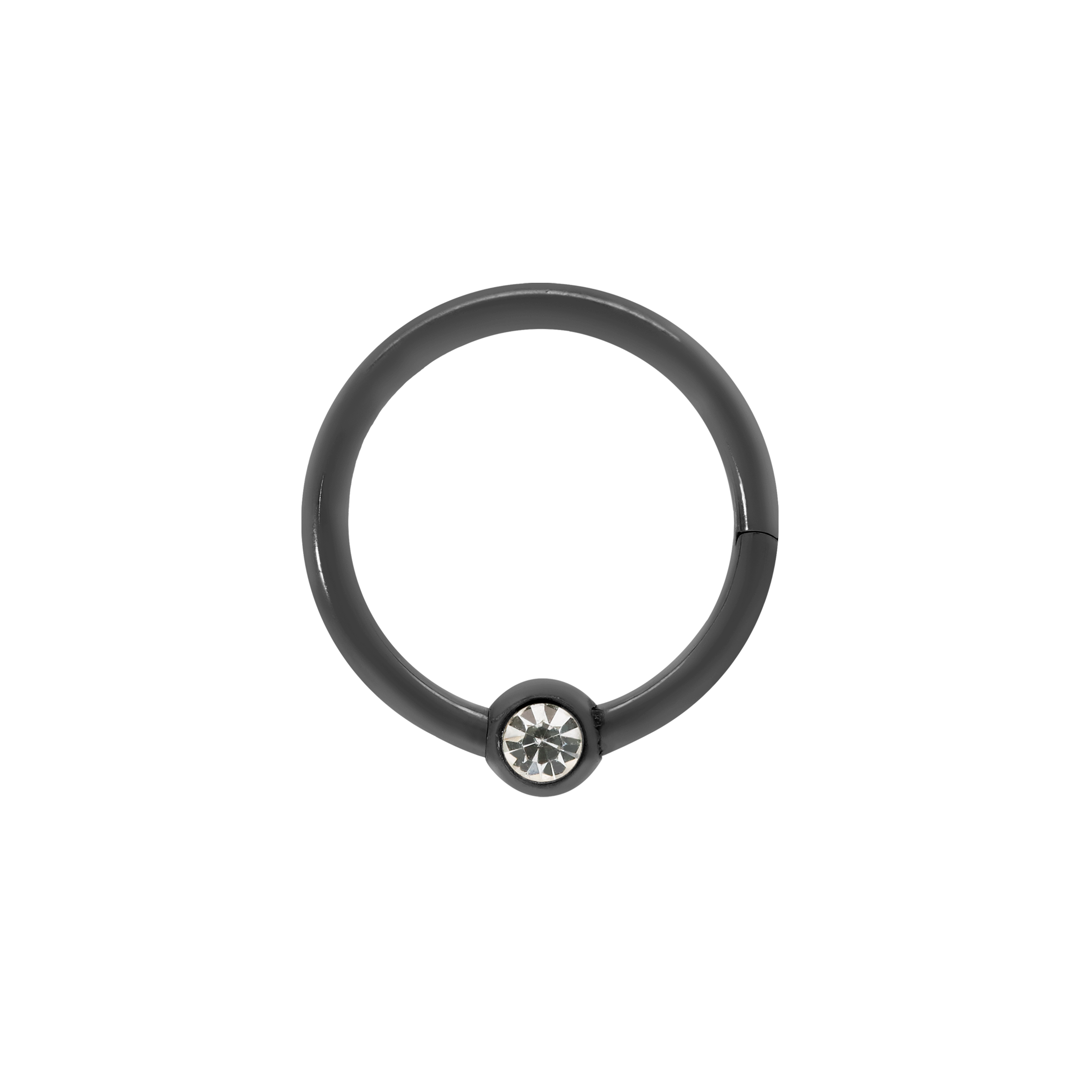 Solstice Gem Helix Daith Septum & Cartilage Hoop Piercing - Black ...