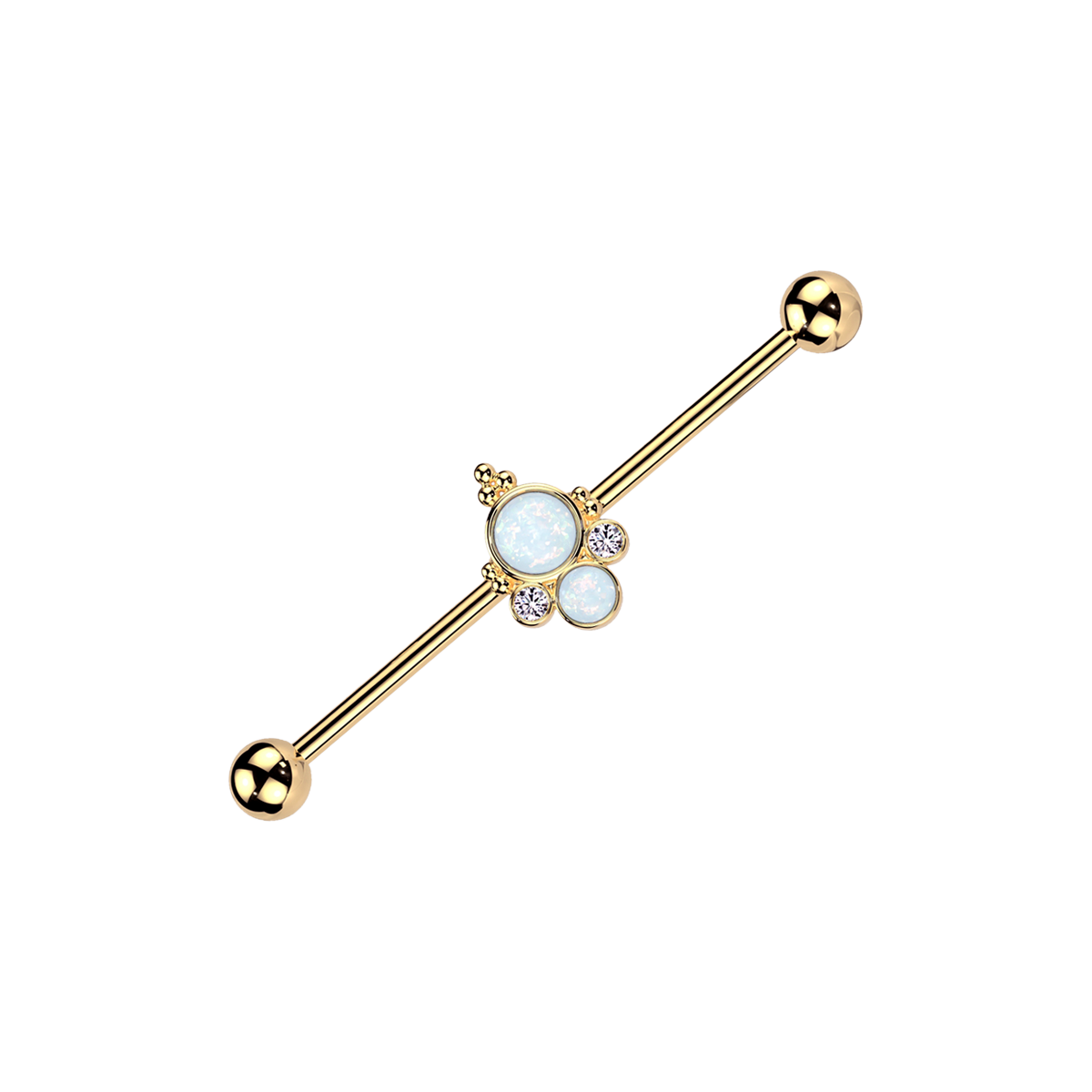 Calypso Opal Industrial & Scaffold Ear Piercing - Gold – Loveless Friday