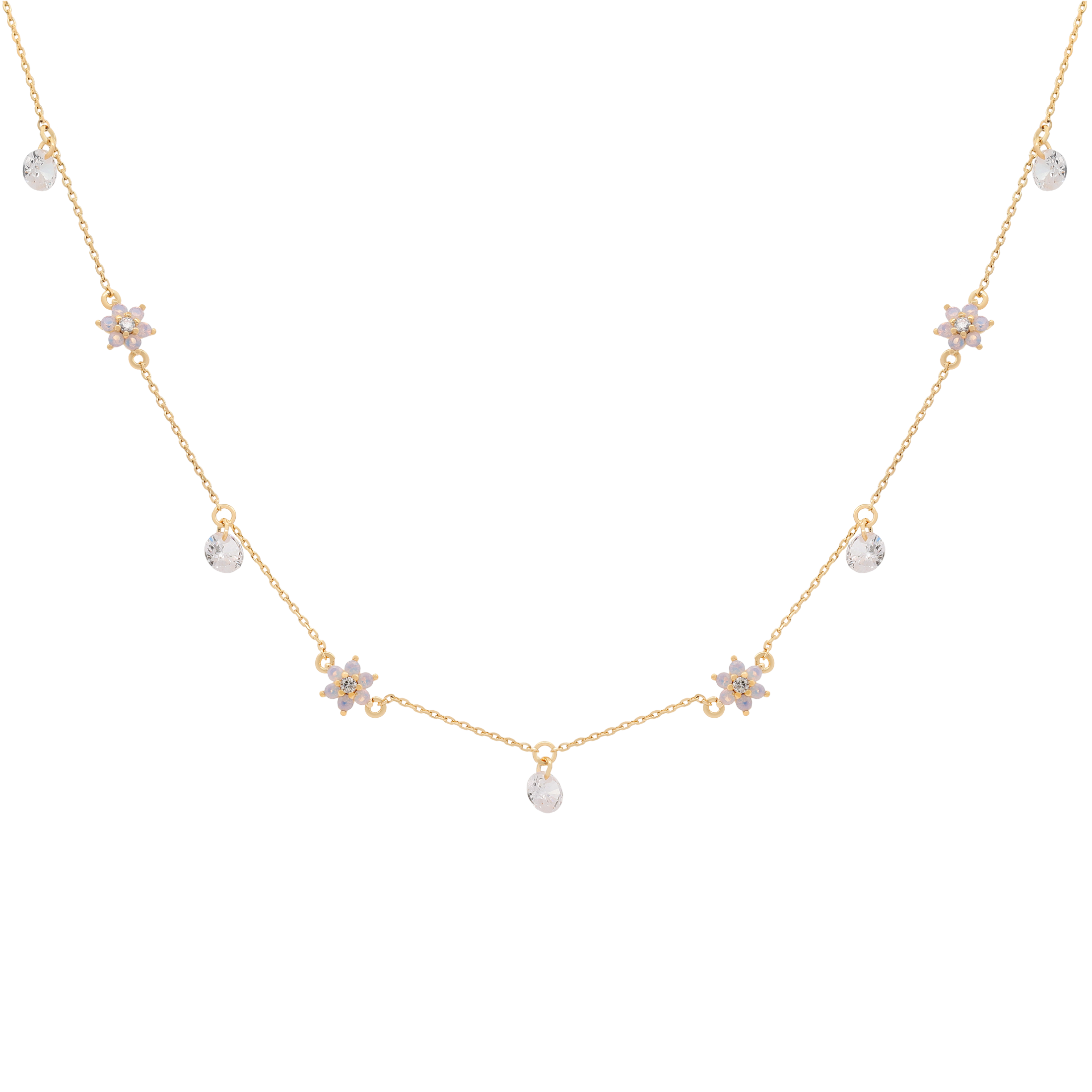 Lush Flower & Gemstone Necklace - Gold – Loveless Friday